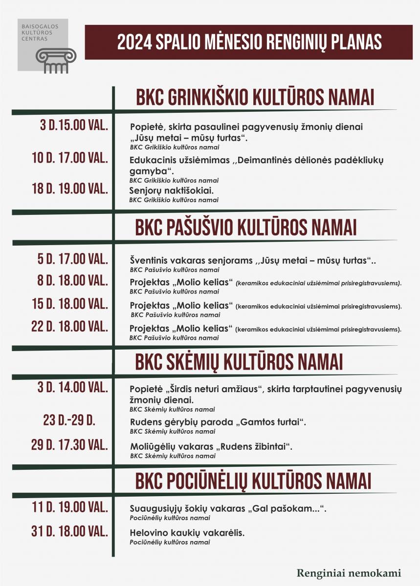 SPALIO MĖNESIO RENGINIAI